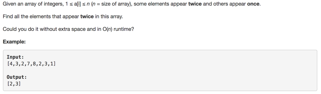 Leetcode 442 Find All Duplicates In An Array SnailTyan